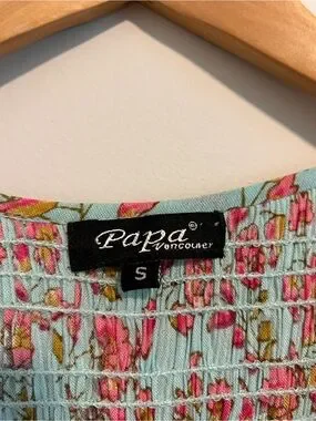 Papa Vancouver | Dresses | Papa Vancouver Floral Boho Maxi Dress Aqua ...